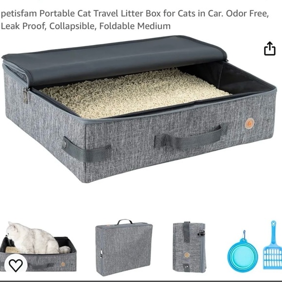 Cat | Travel Cat Litter Box With Lid And Handle Portable Foldable ...
